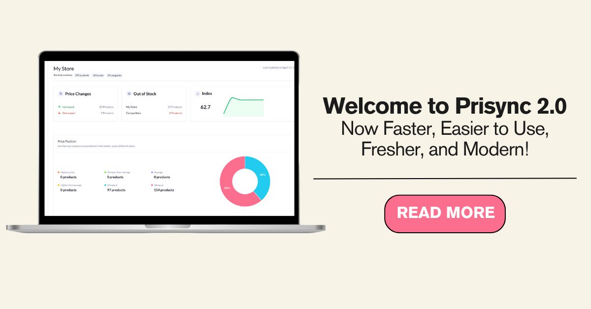 Prisync 2.0 - Now faster, easier to use, fresher, and modern!